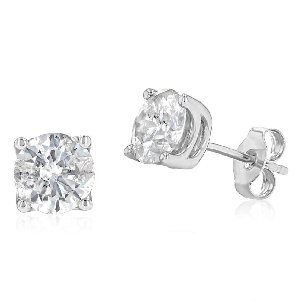 3 Carat Diamond Solitaire Stud Earring in 9ct White Gold– Grahams Jewellers