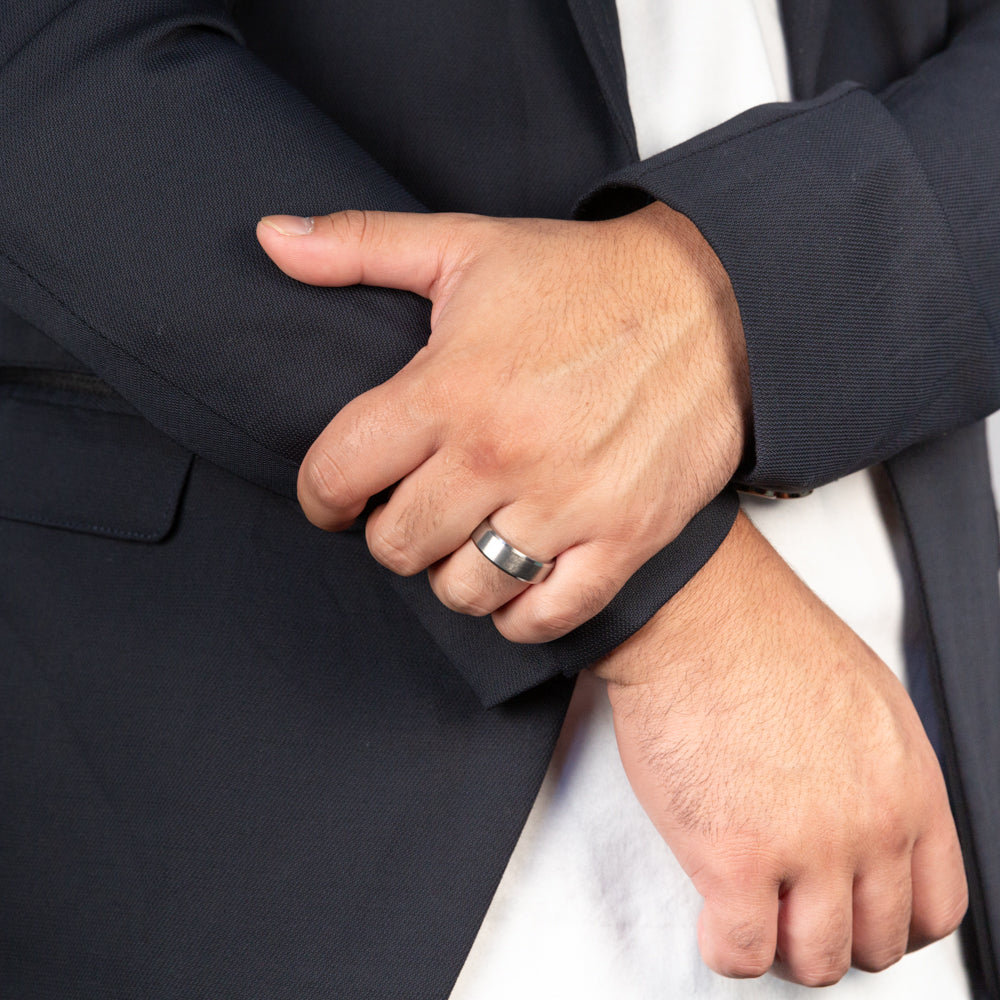 Flawless Cut Titanium 7mm Ring – Grahams Jewellers