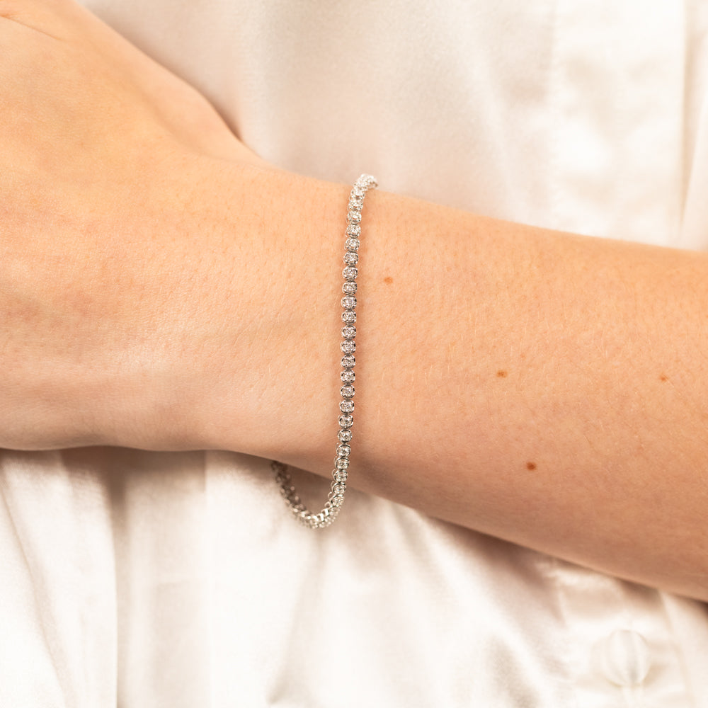 Luminesce Lab Grown 1 Carat Diamond Tennis Bracelet in Sterling Silver ...
