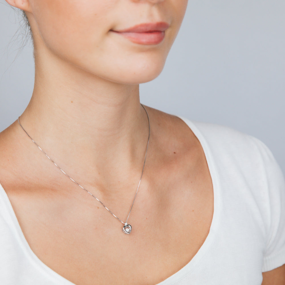 Luminesce Lab Grown 1/6 Carat Diamond Heart Pendant in Sterling Silver ...