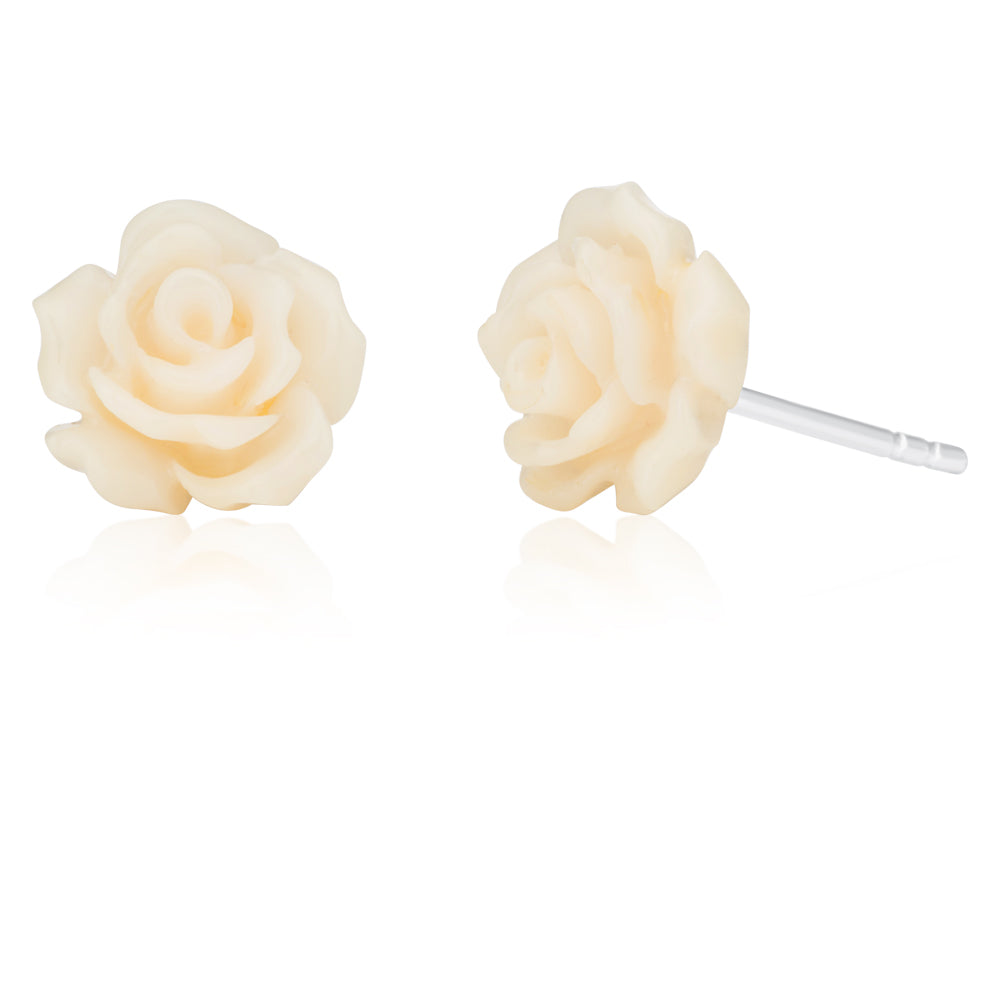 Sterling Silver White Rose Studs – Grahams Jewellers