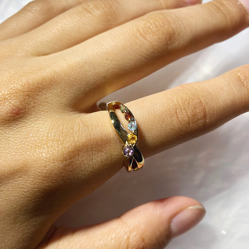 Sterling Silver Gold Plated Multigems Ring – Grahams Jewellers