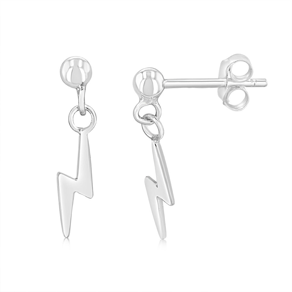 Sterling Silver Lightning Bolt Drop Earrings – Grahams Jewellers