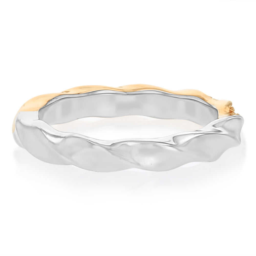 Sterling Silver and Gold Plated Two Tone CZ Twisted Ring– Grahams Jewellers