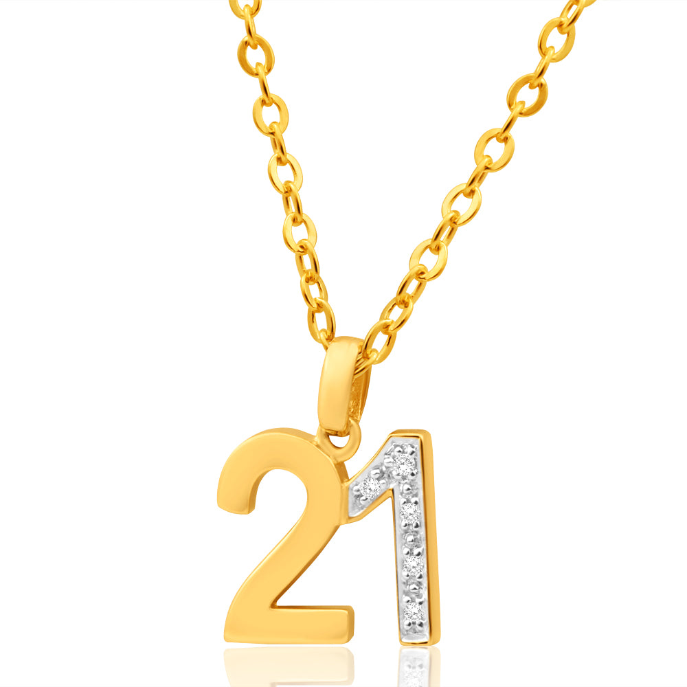 9ct Yellow Gold 21 Diamond Pendant– Grahams Jewellers