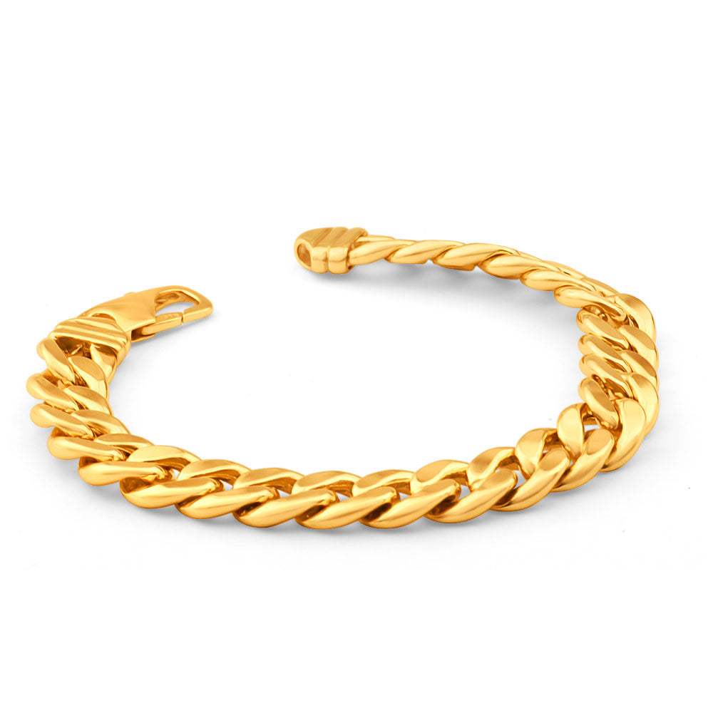 9ct Yellow Gold Copper Filled Curb 22cm Bracelet 300 Gauge– Grahams ...