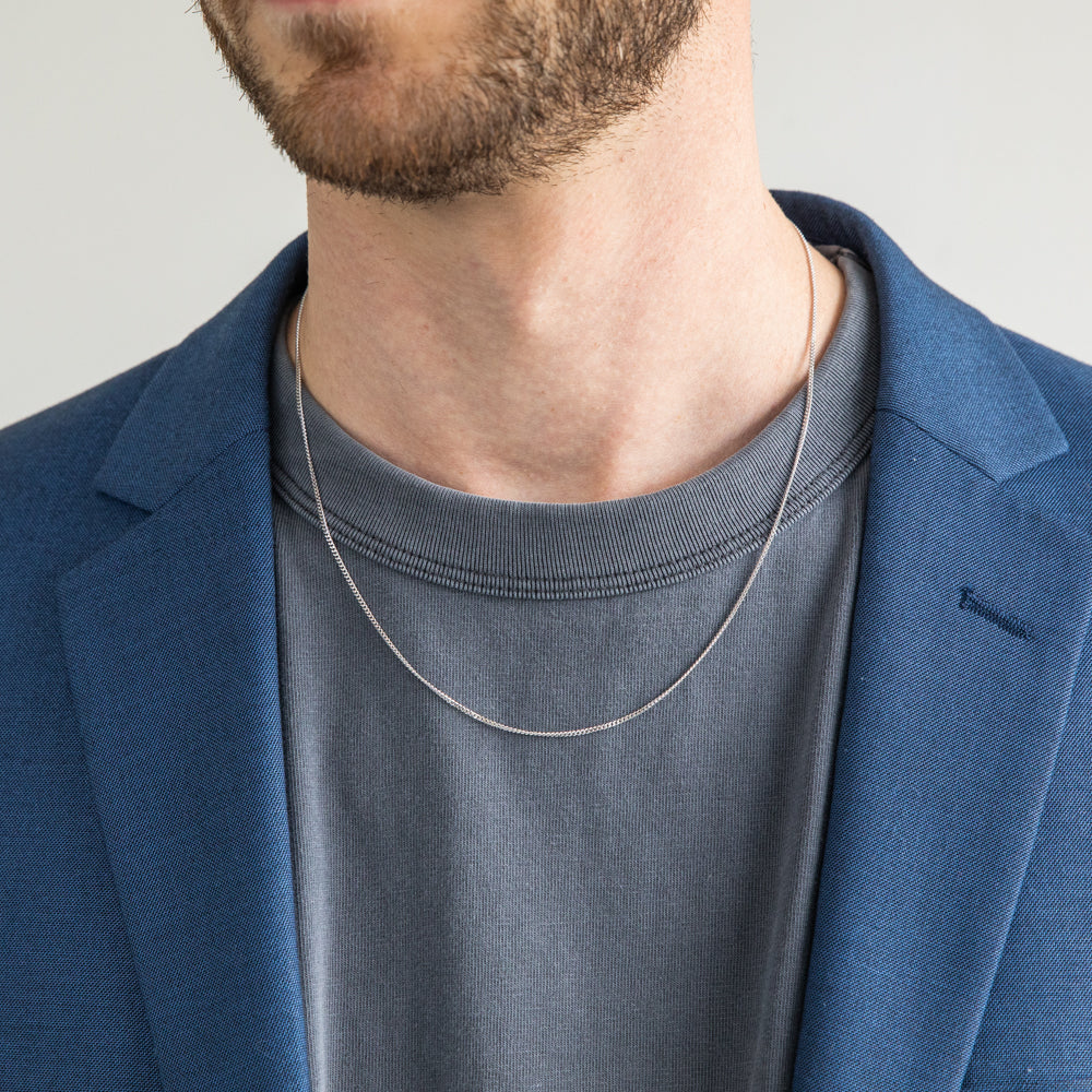 9ct White Solid Gold Diamond Cut Curb 50cm Chain – Grahams Jewellers