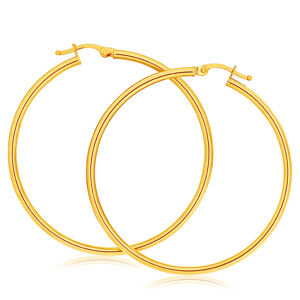 9ct Yellow Gold Plain Hoop 40mm European made – Grahams Jewellers