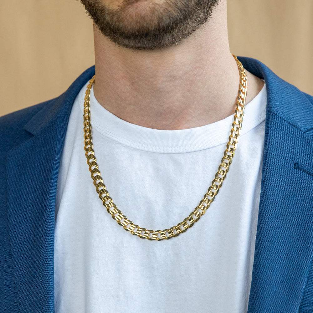 9ct Yellow Solid Gold Heavy Curb 55cm Chain 220 Gauge with a Parrot Cl ...