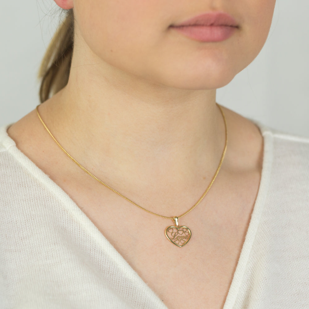 9ct Yellow Gold Love Hearts Pendant – Grahams Jewellers