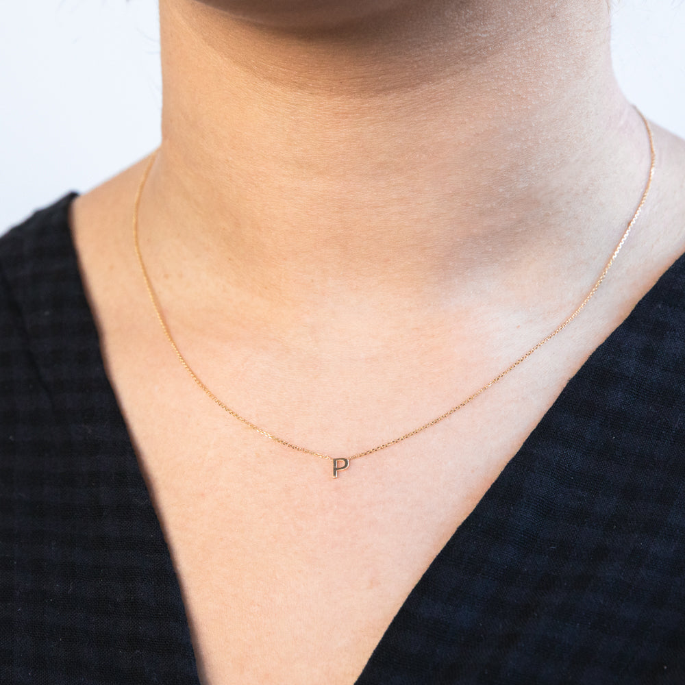 9ct Yellow Gold Initial "P" Pendant On 43cm Chain – Grahams Jewellers