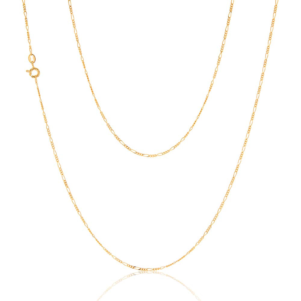 9ct Yellow Gold 40 Gauge 1:3 Figaro 56cm Chain – Grahams Jewellers