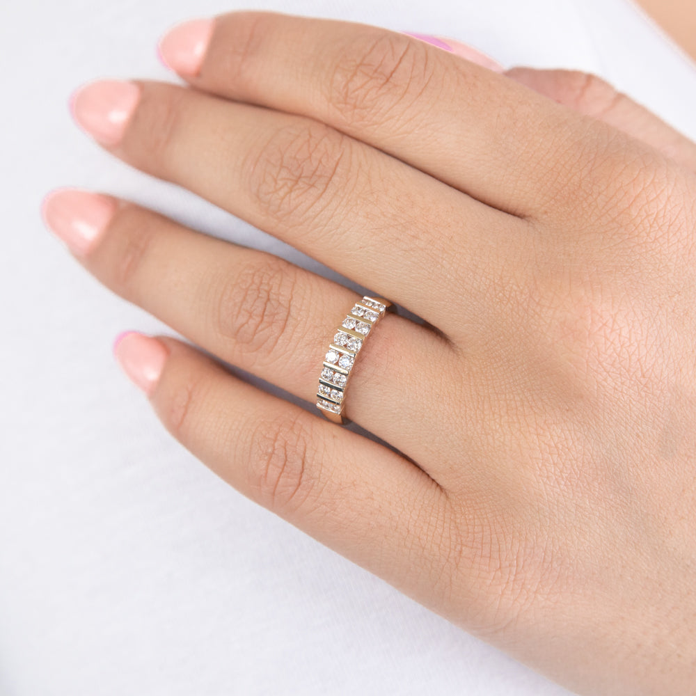 9ct Yellow Gold 1/2 Carat Double Row Channel Set Diamond Ring – Grahams ...