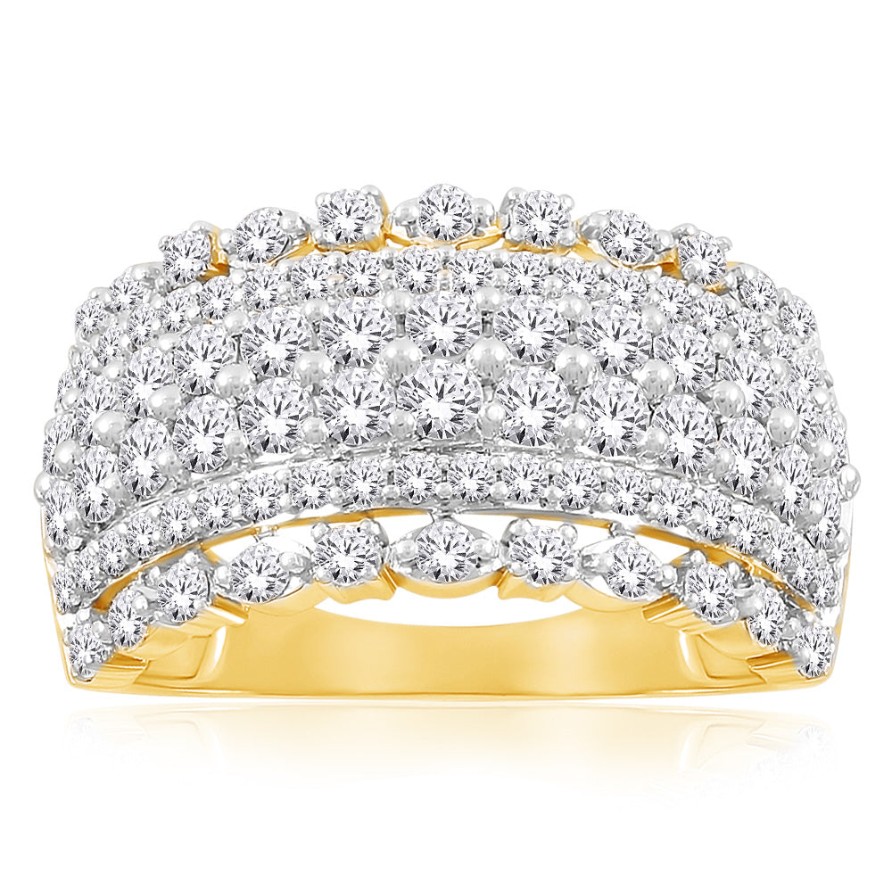 10ct Yellow Gold 1.5 Carat Diamond Pave Ring – Grahams Jewellers