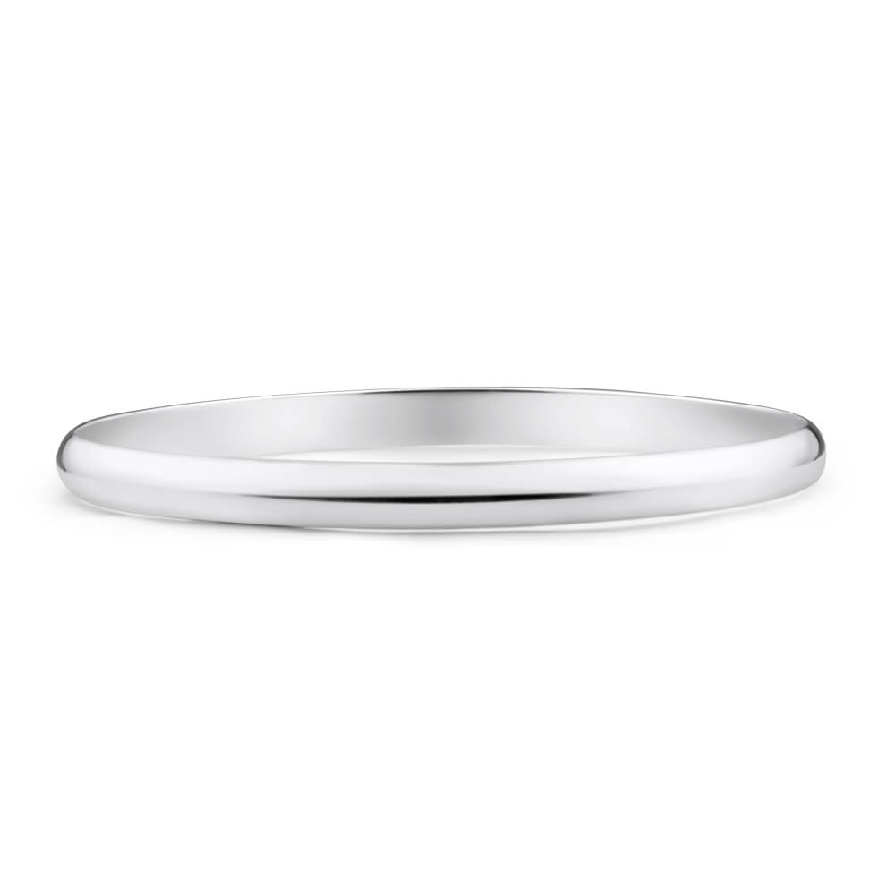 Solid Sterling Silver Plain 6mm Golf 70mm Bangle – Grahams Jewellers