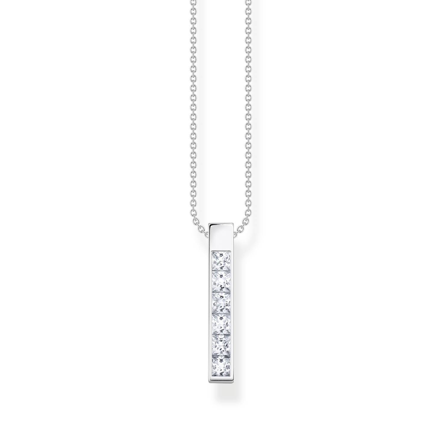 Thomas Sabo Heritage Engrav Sterling Silver CZ Bar On 40-45cm Chain ...
