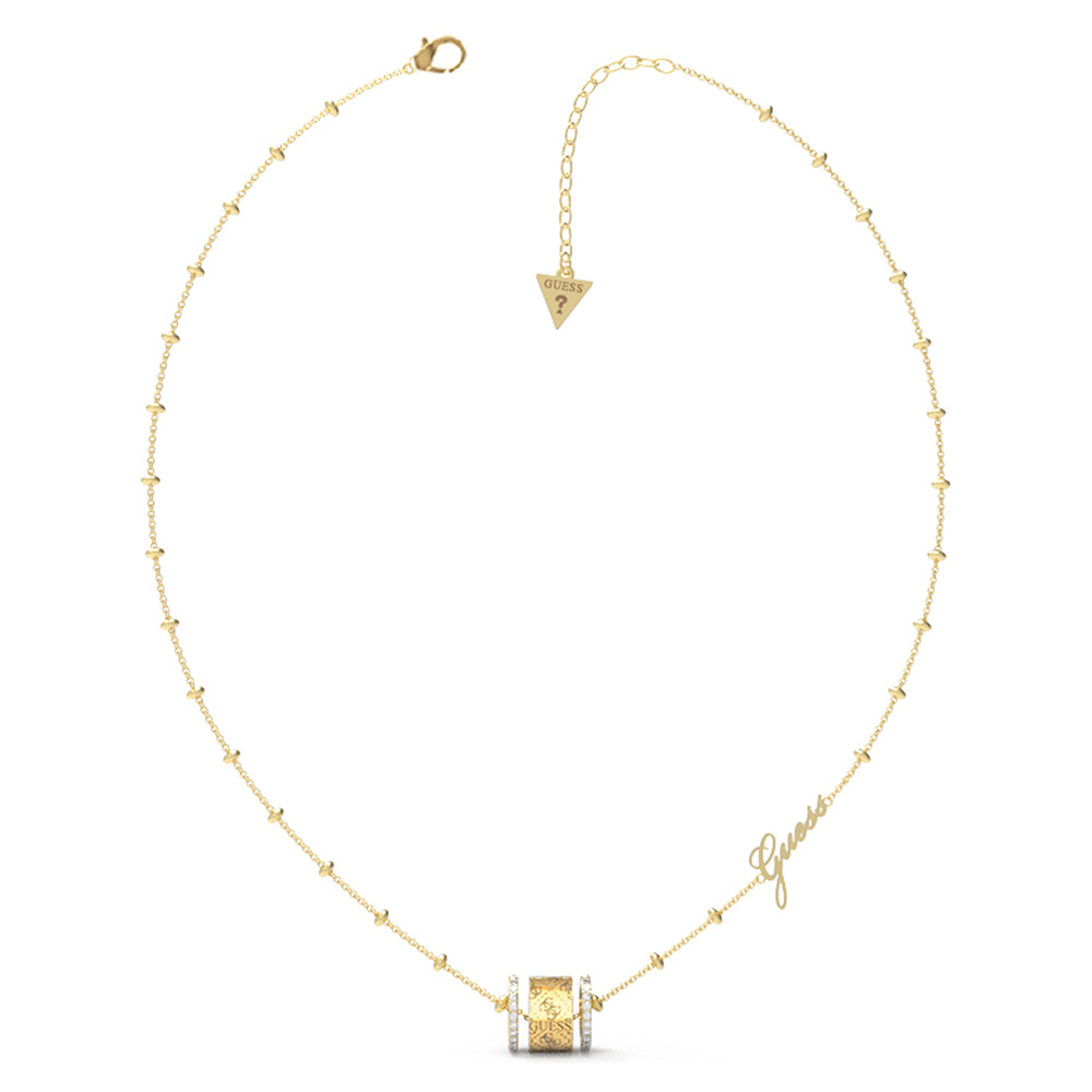 Guess Gold Plated Stainless Steel 16-18" 4G Crystals Sides Chain ...